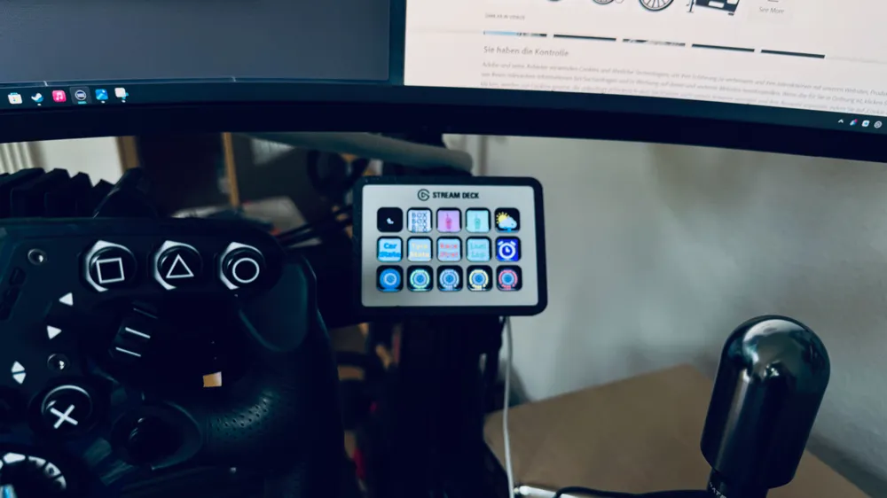 Stream Deck Holder for Aluminum Rigs (Sim Racing) by Lionator - MakerWorld