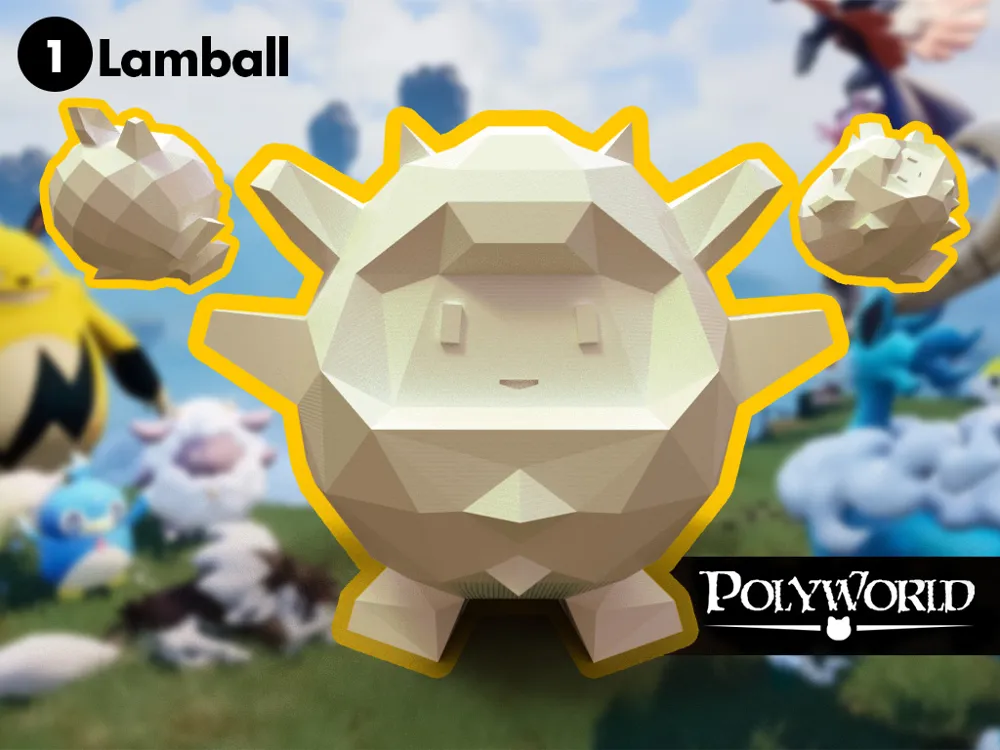Low-Poly Lamball - Palworld Miniature by Gatto - MakerWorld