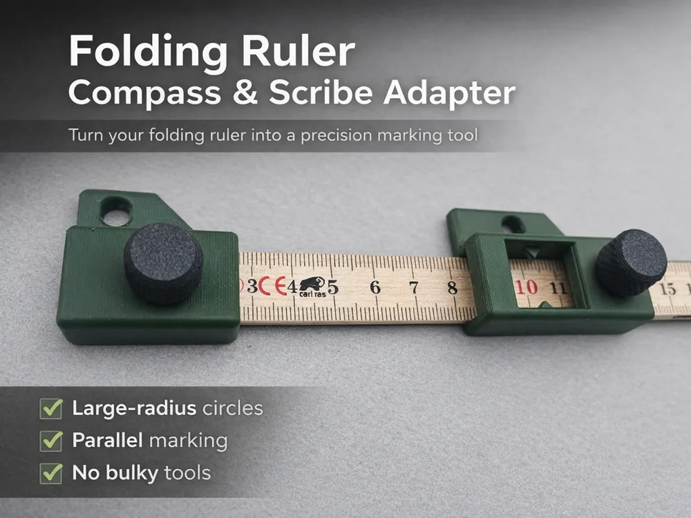 Folding Ruler Compass – Circle Jig Tool - Free 3D Print Model - MakerWorld
