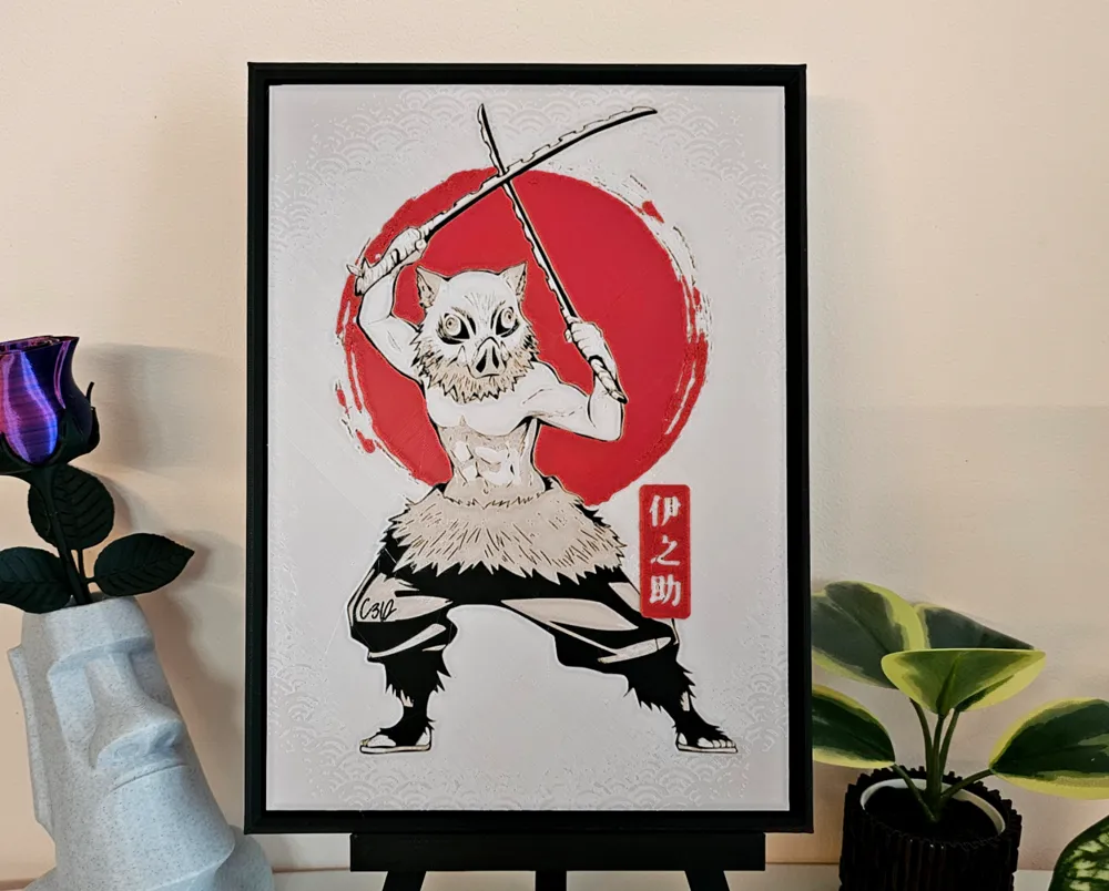 Inosuke Hashibira - Demon Slayer (HueForge) by C3D - MakerWorld