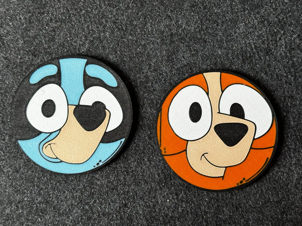 Bluey and Bingo coaster - Free 3D Print Model - MakerWorld