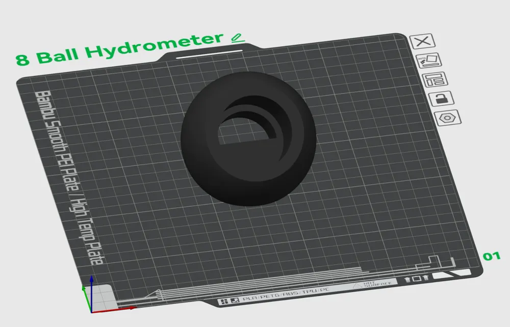 8 Ball Desktop Hydrometer (Use Black or White) by Maximvs - MakerWorld