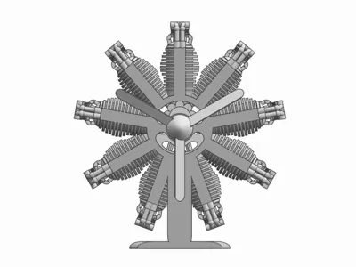 9 Cylinder Radial Engine - Free 3D Print Model - MakerWorld