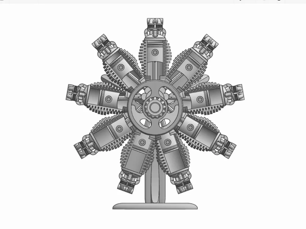 9 Cylinder Radial Engine - Free 3D Print Model - MakerWorld