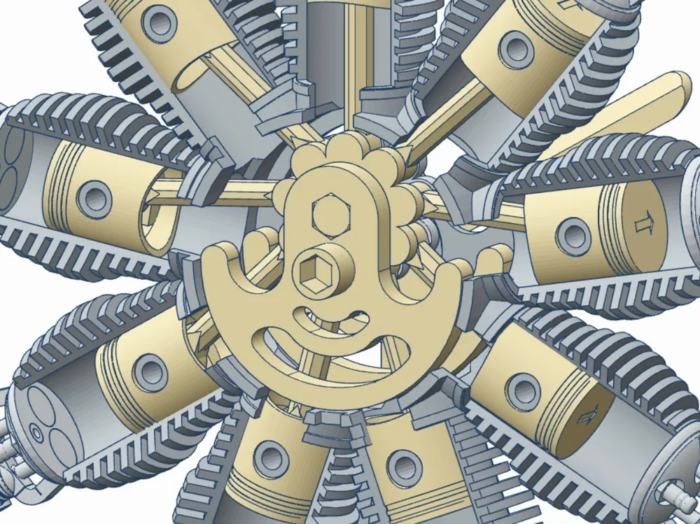 9 Cylinder Radial Engine by Bootjevaarder - MakerWorld