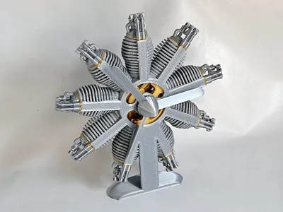 9 Cylinder Radial Engine - Free 3D Print Model - MakerWorld