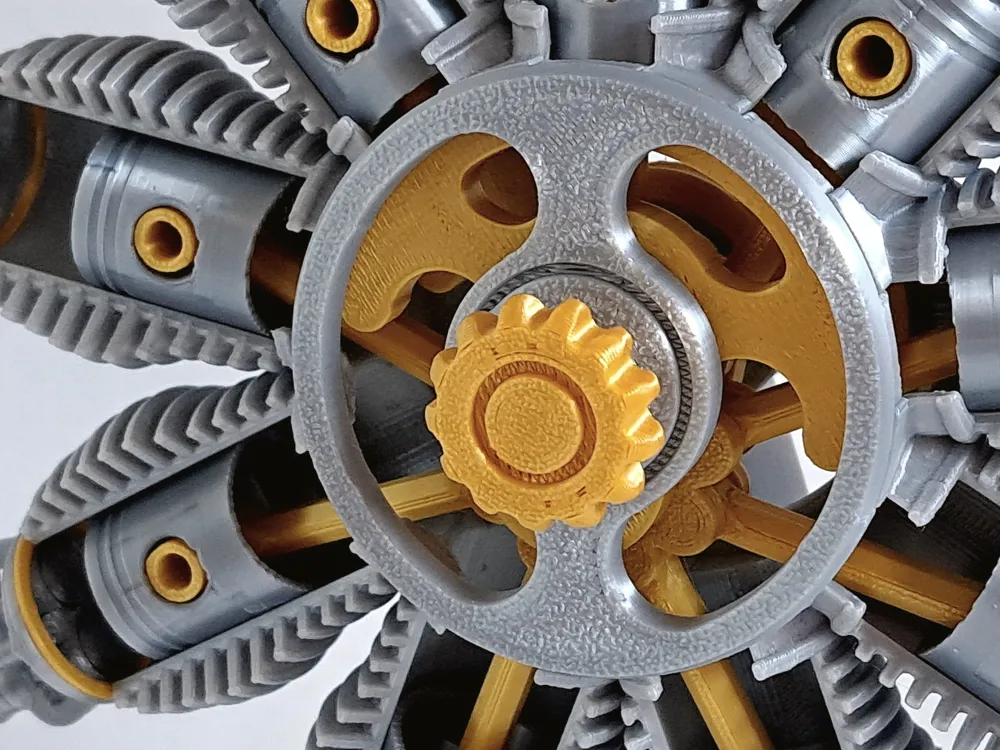 9 Cylinder Radial Engine - Free 3D Print Model - MakerWorld