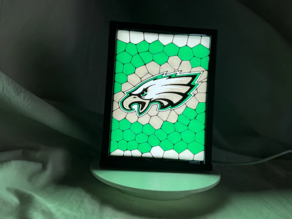 Philadelphia Eagles Stained Glass Light Box - Free 3D Print Model ...