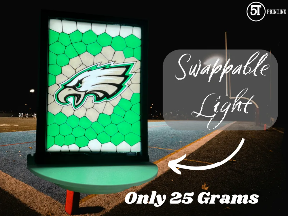Philadelphia Eagles Stained Glass Light Box - Free 3D Print Model ...