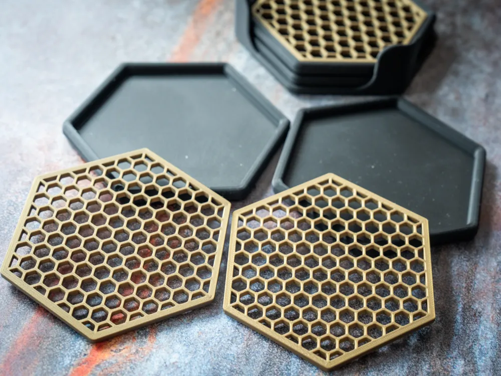 Hexagon Honeycomb Coaster - thinner version by Anders3D MakerWorld ...