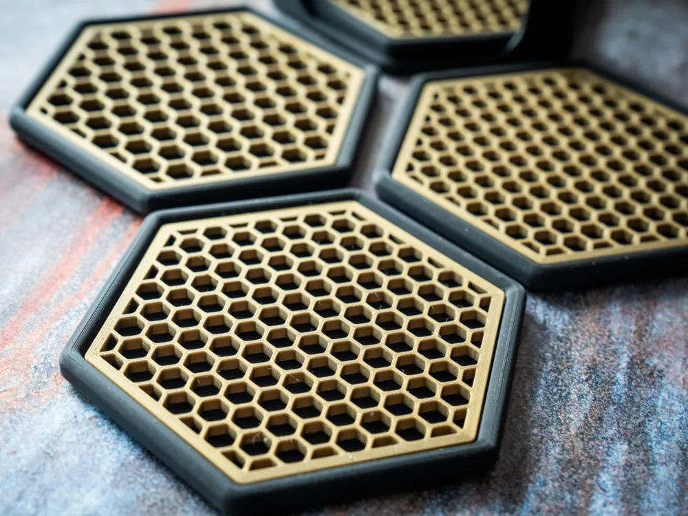 Hexagon Honeycomb Coaster - thinner version by Anders3D MakerWorld ...