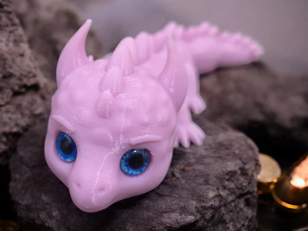 Toon Dragon Keychain - glass eye compatible - Free 3D Print Model ...