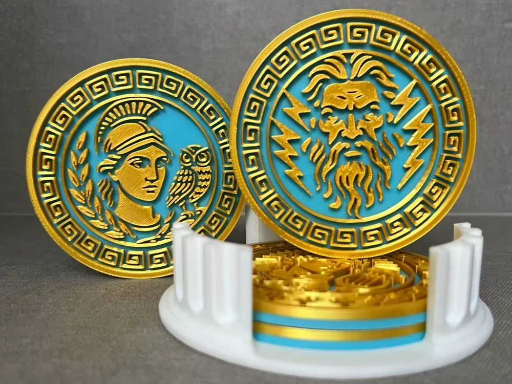 Greek Mythology Gods Coaster Set by ASTAR MakerWorld: Download Free 3D ...