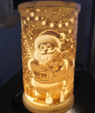 lithopane christmas tea light santa Grinch by Regis - MakerWorld