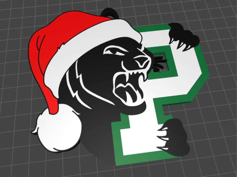 Palmer Panthers Santa ornament by user_107557547 - MakerWorld