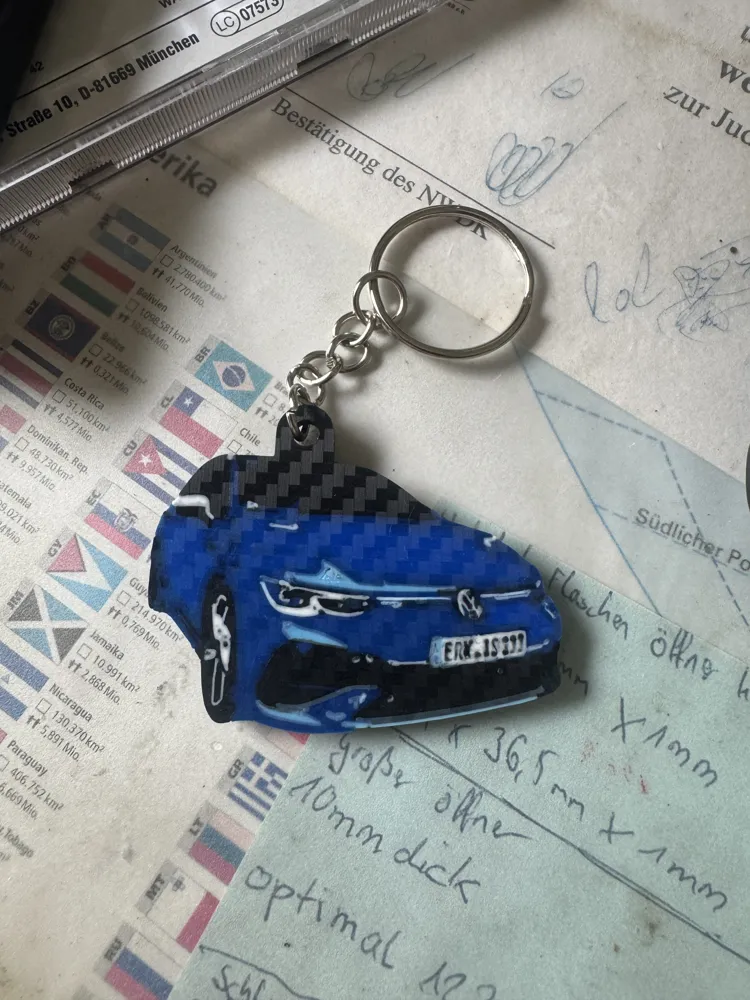 Golf R Keychain - Free 3D Print Model - MakerWorld