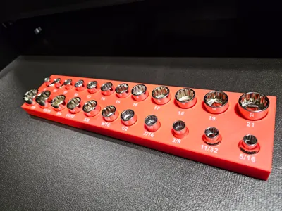 3/8" Deep Well Socket Set Organizer by WiscoPrinter - MakerWorld