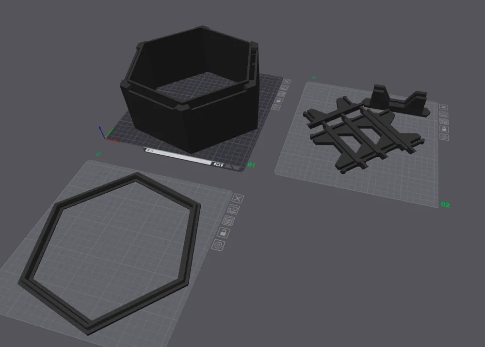 Modular Hex Display with window Remixed by Mesmeriz3D - MakerWorld