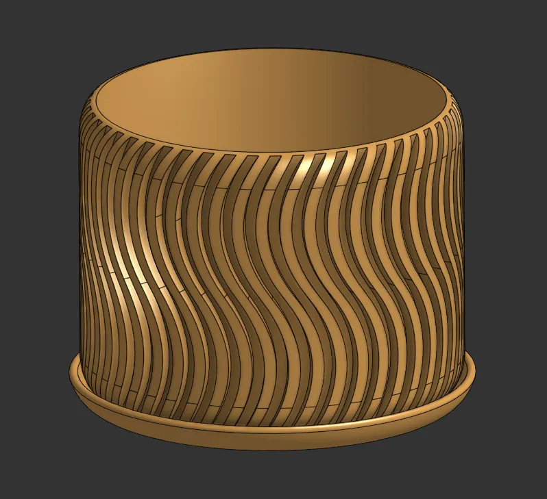 Wavy Planter with Drip Tray and Spiral Drainage by Goo Forge MakerWorld: Download Free 3D Models