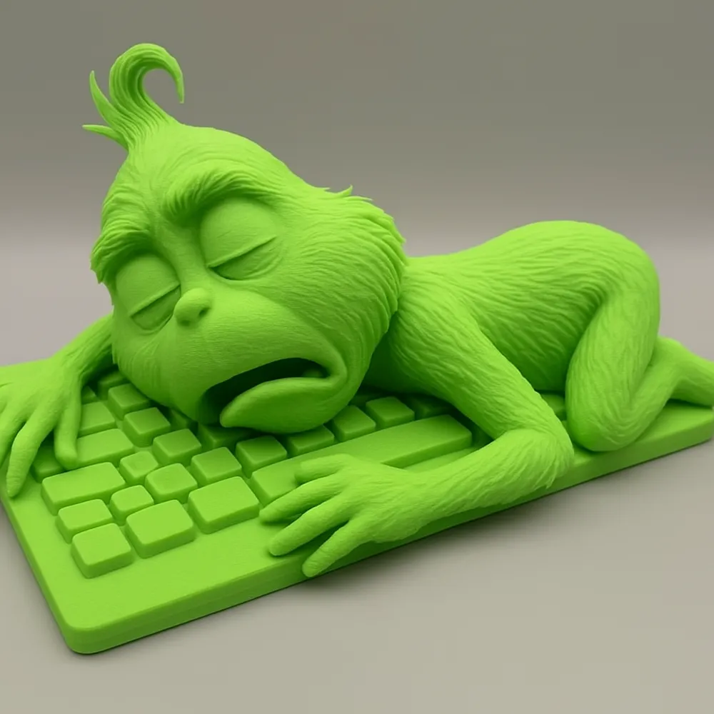 Sleeping Grinch on Keyboard – Exhausted Edition - Free 3D Print Model ...