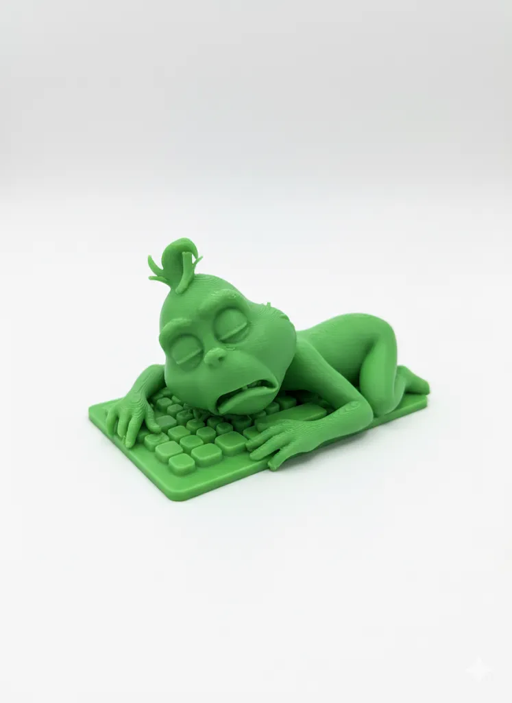 Sleeping Grinch on Keyboard – Exhausted Edition - Free 3D Print Model ...