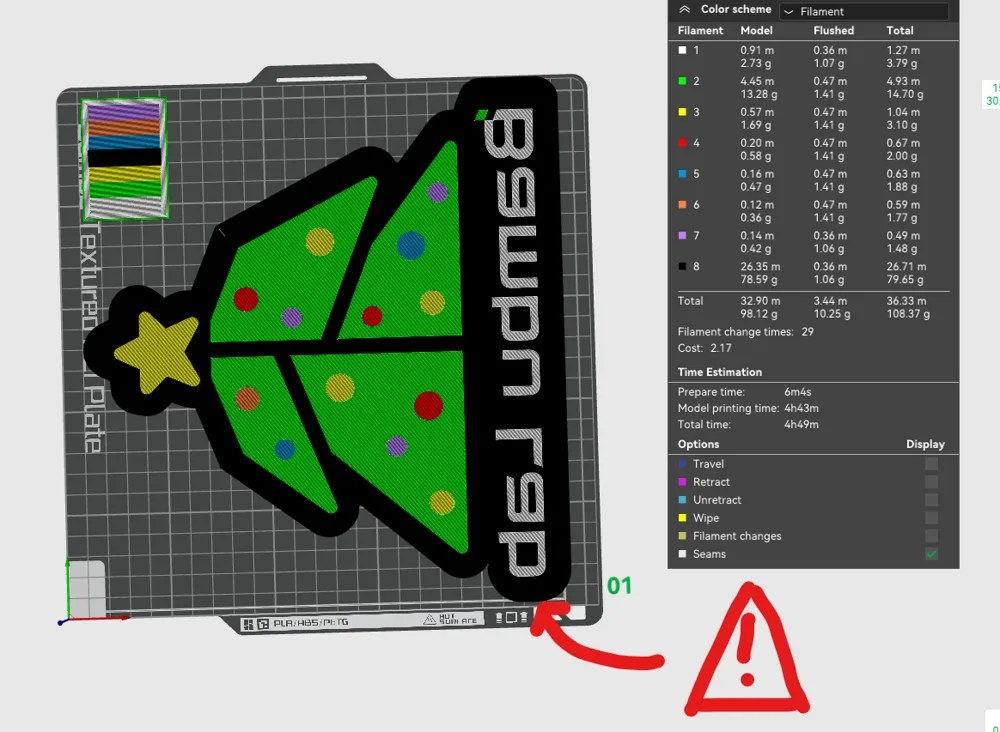 Bambu Lab Christmas Tree Decorated Lightbox LED Lamp by braga3dprint ...