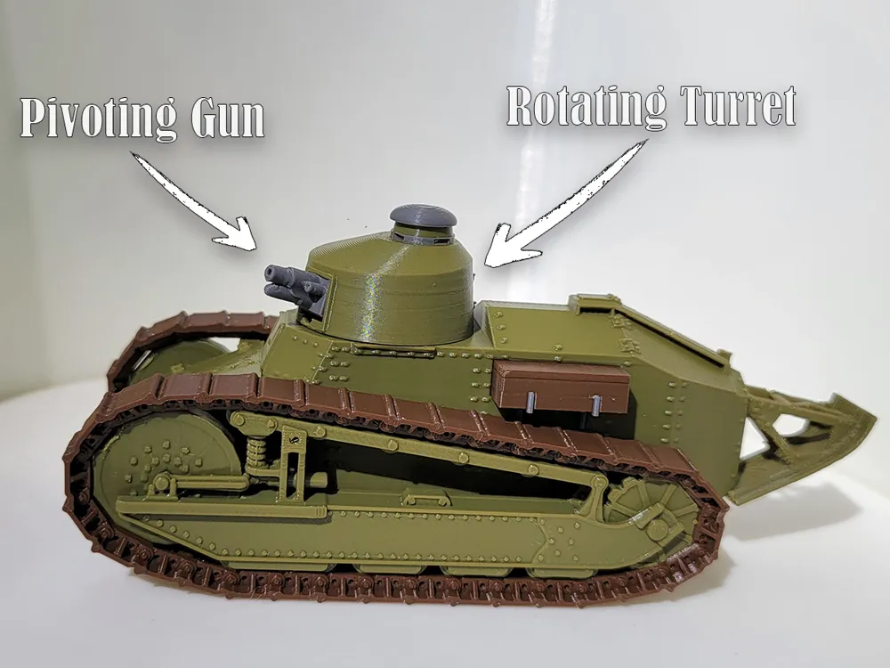 Renault FT-17 Tank in 1:35 Scale - Free 3D Print Model - MakerWorld