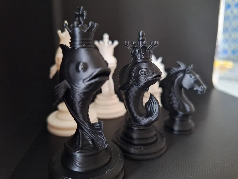 Fish Themed Chess Set - Free 3D Print Model - MakerWorld