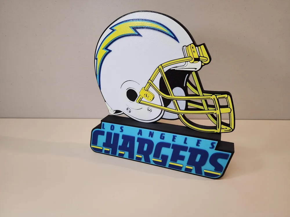Los Angeles Chargers Wall or Desk Display - Free 3D Print Model ...