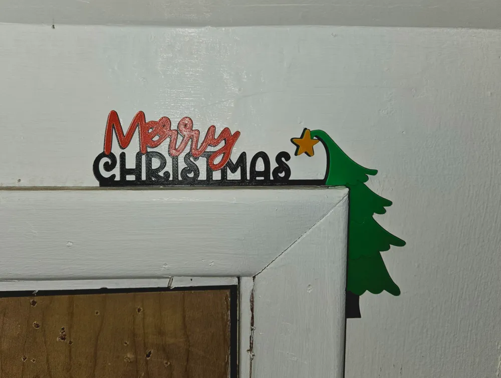 Merry Christmas Door Corner Topper by Ocular Dynamic MakerWorld: Download Free 3D Models