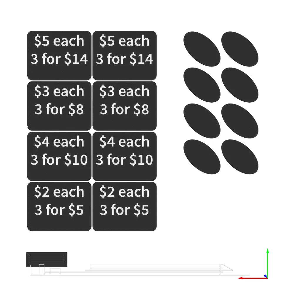 Price Signs (Dollar) for Craft Fairs/Market Stalls - Free 3D Print ...