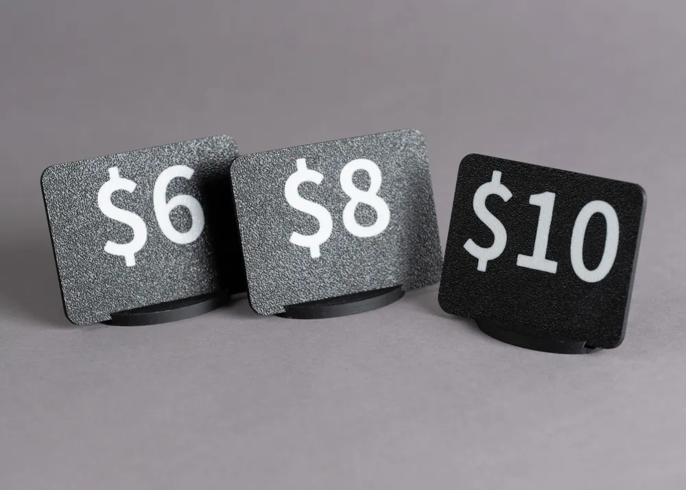 Price Signs (Dollar) for Craft Fairs/Market Stalls - Free 3D Print ...
