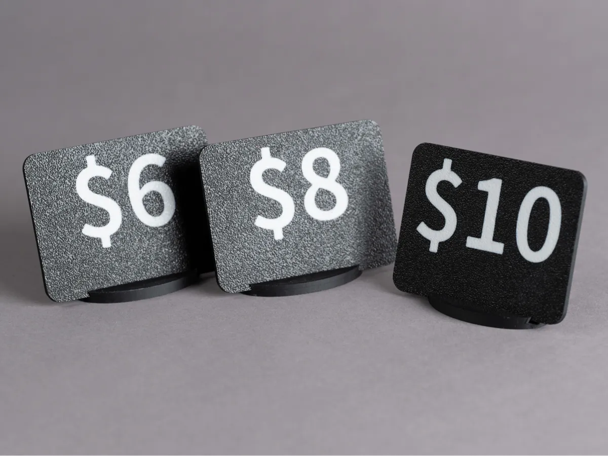 Price Signs (Dollar) for Craft Fairs/Market Stalls - Free 3D Print ...