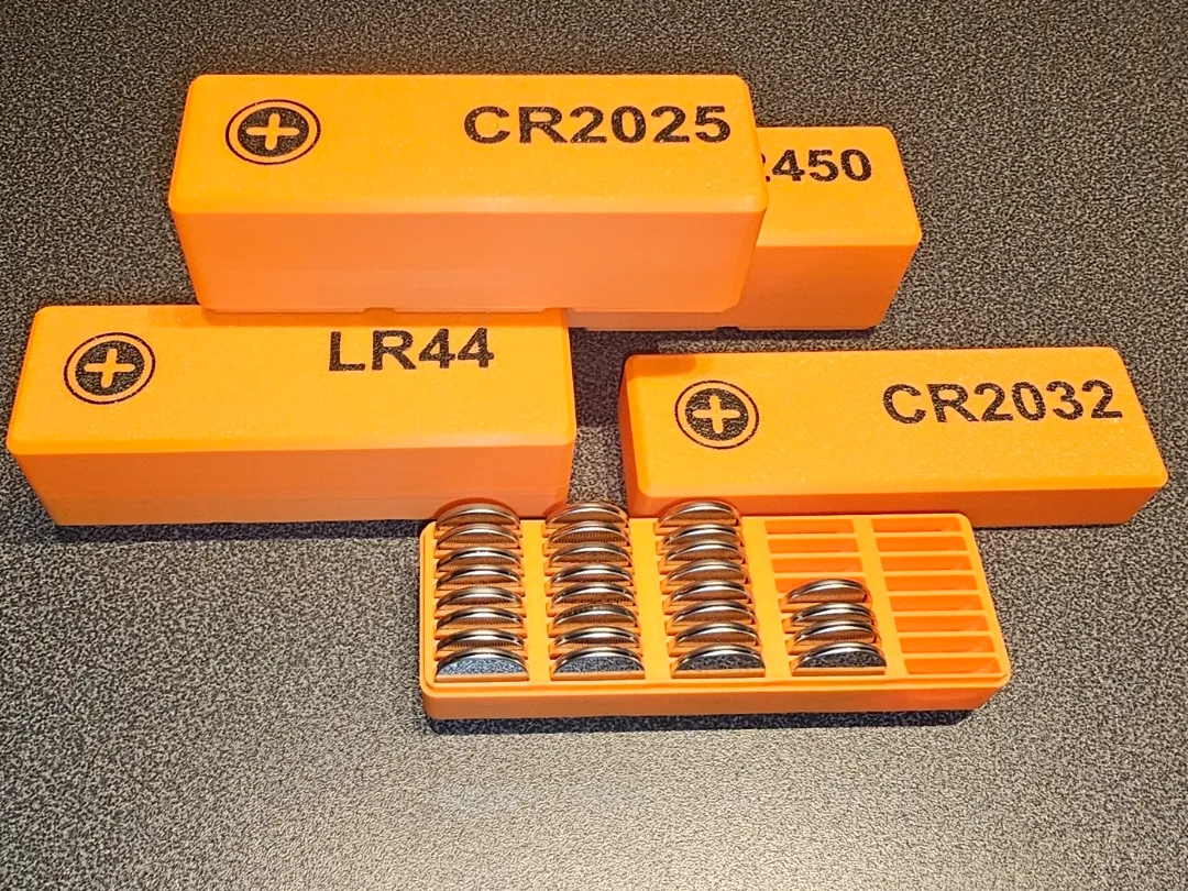 Gridfinity Coin Cell Button battery boxes with lid - Free 3D Print ...