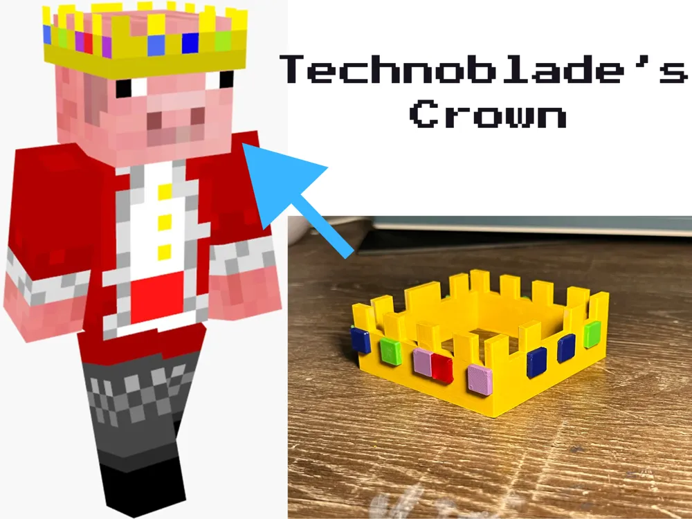 Technoblade皇冠（无需AMS） 来自 YobtnirpMakerWorld：免费下载 3D 模型