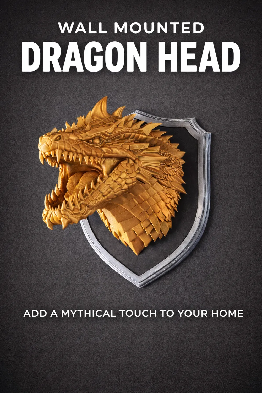 Wall Mounted Dragon Head – Fantasy Trophy Decor - Free 3D Print Model ...