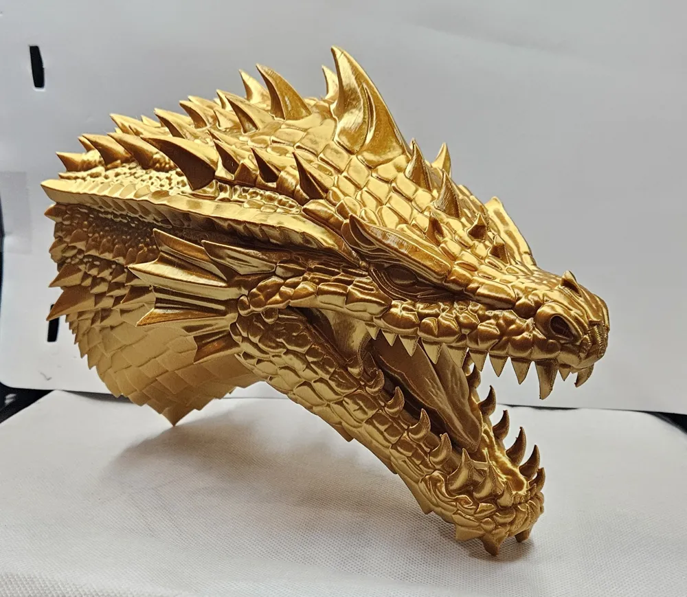 Wall Mounted Dragon Head – Fantasy Trophy Decor - Free 3D Print Model ...