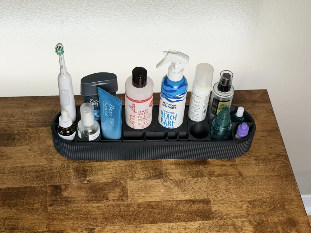 Modern Ribbed Bathroom Organizer Gridfinity - Free 3D Print Model ...