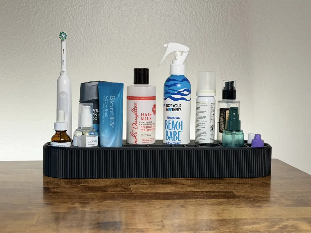 Modern Ribbed Bathroom Organizer Gridfinity - Free 3D Print Model ...