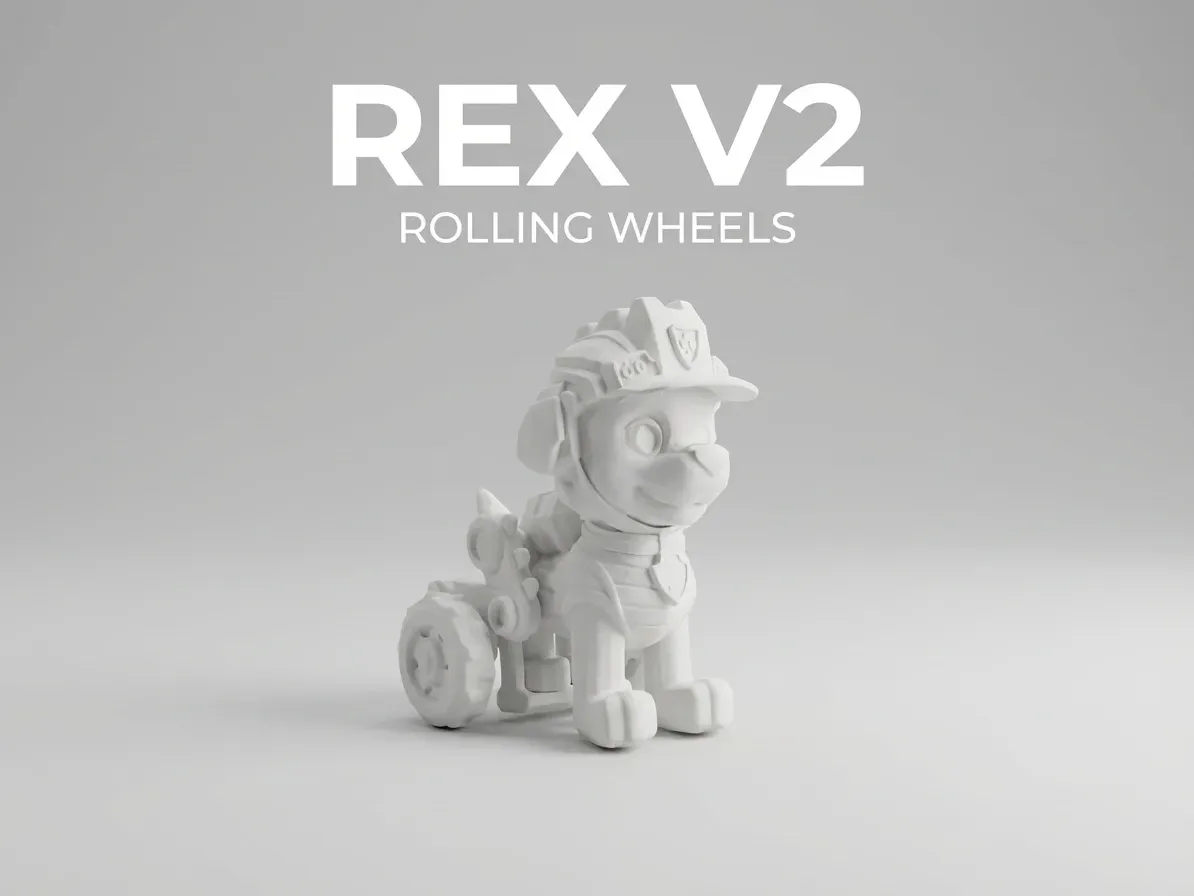 Rex – PAW Patrol V2 (Rolling Wheels Version) - Free 3D Print Model ...