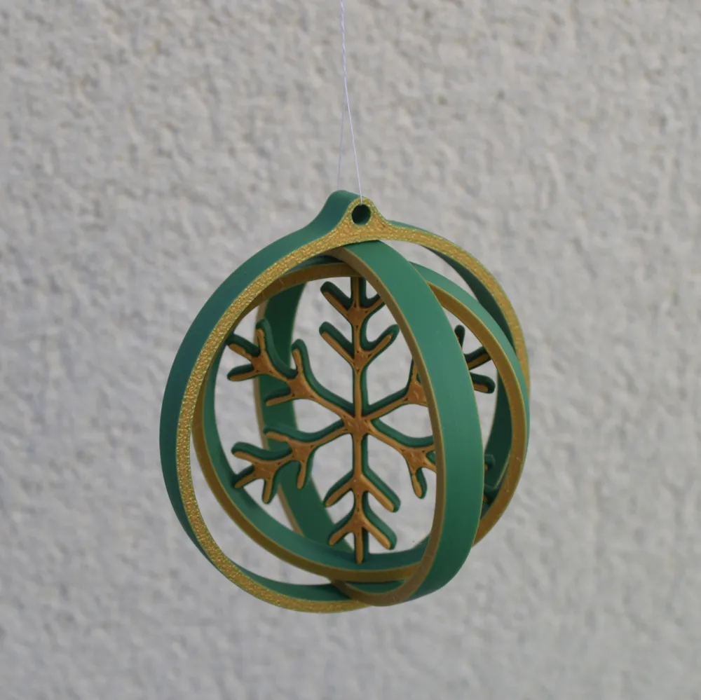 Christmas Bauble - Snowflake -3Rings by Marto MakerWorld: Download Free ...
