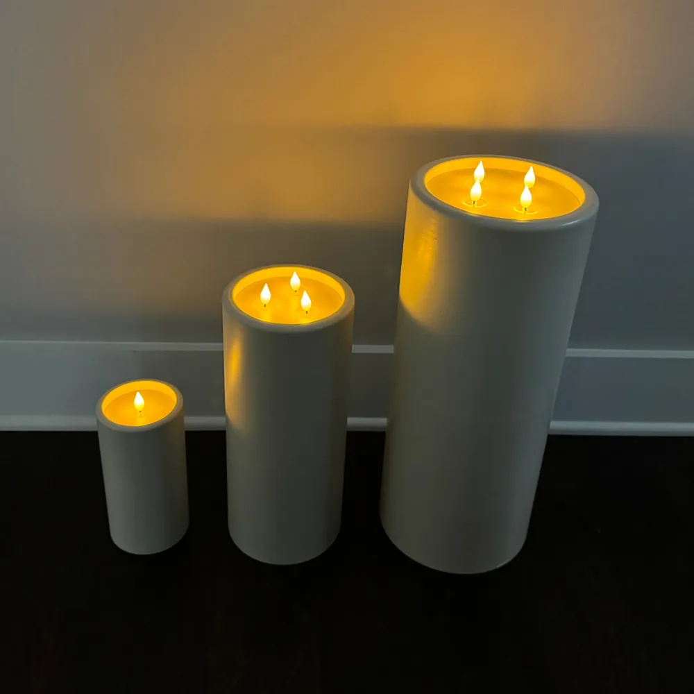 Pillar Candles - 3 Sizes - Inserts for LED Tea Lights/Votives by ...