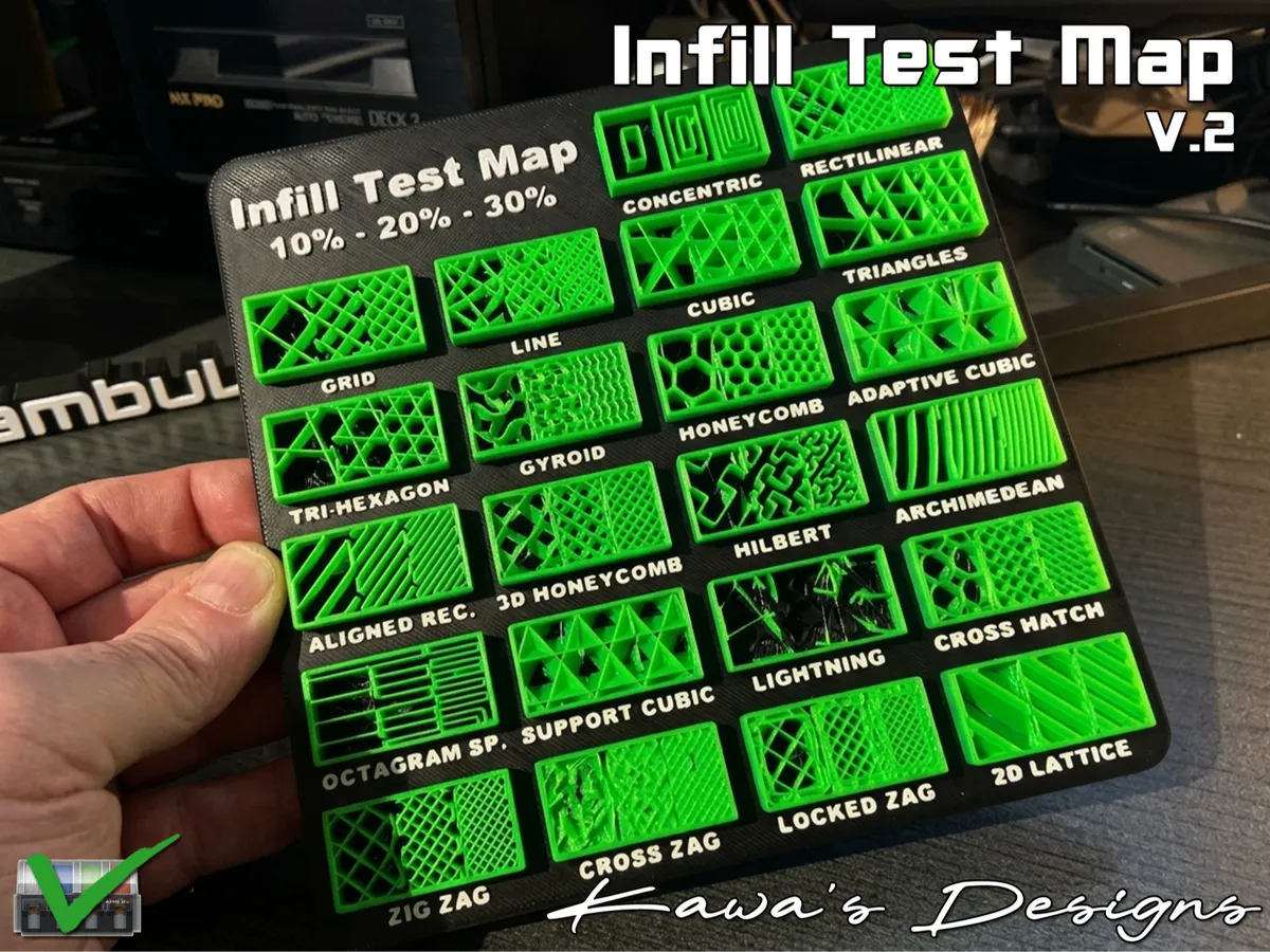 Infill Test Map V.2 - Free 3D Print Model - MakerWorld