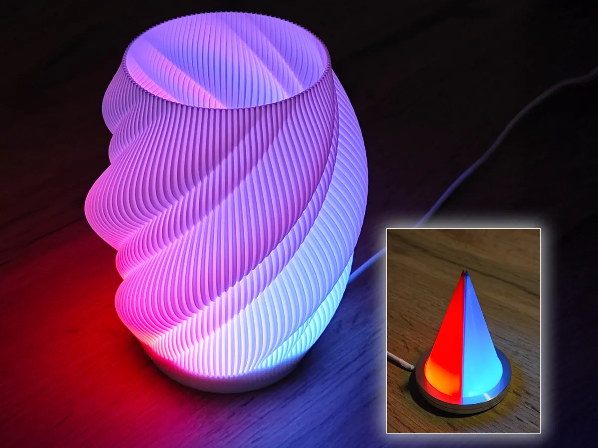 Two-tone caps for LED Lamp Kit 001 - Free 3D Print Model - MakerWorld