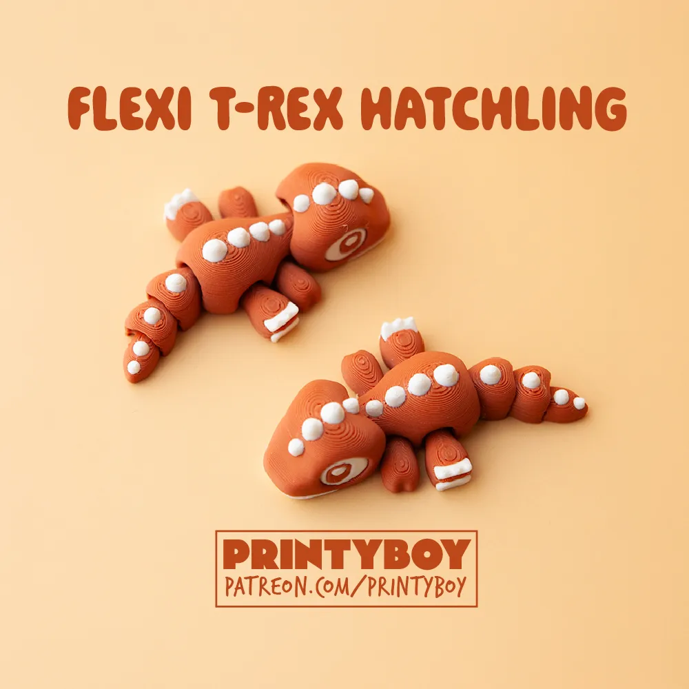 Printyboy - Flexi T-Rex Hatchlings - Free 3D Print Model - MakerWorld