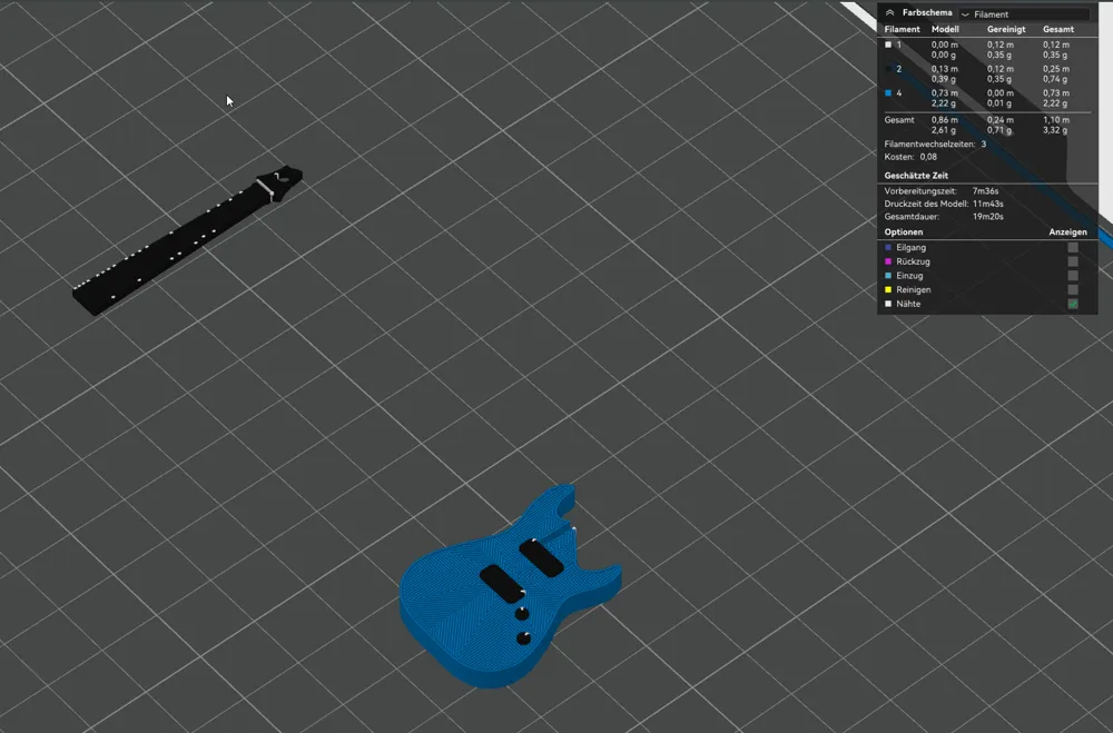 Electric Guitar Keychain Multicolor - Free 3D Print Model - MakerWorld