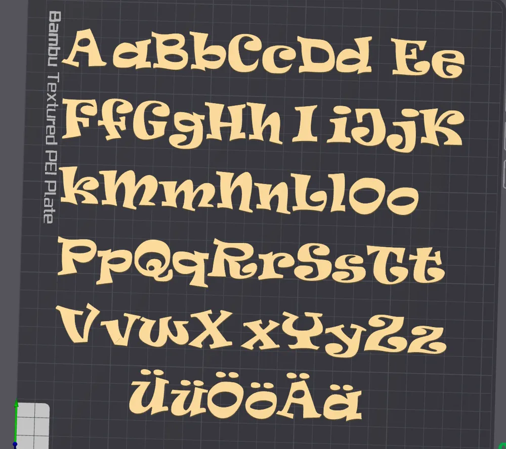 ABC Schrift Text Buchstaben von Print4me MakerWorld: Kostenlose 3D-Modelle herunterladen