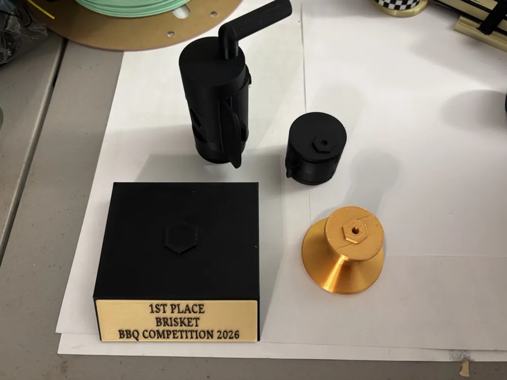 Simple BBQ Competition Trophies & 2026/27 Plates - Free 3D Print Model ...