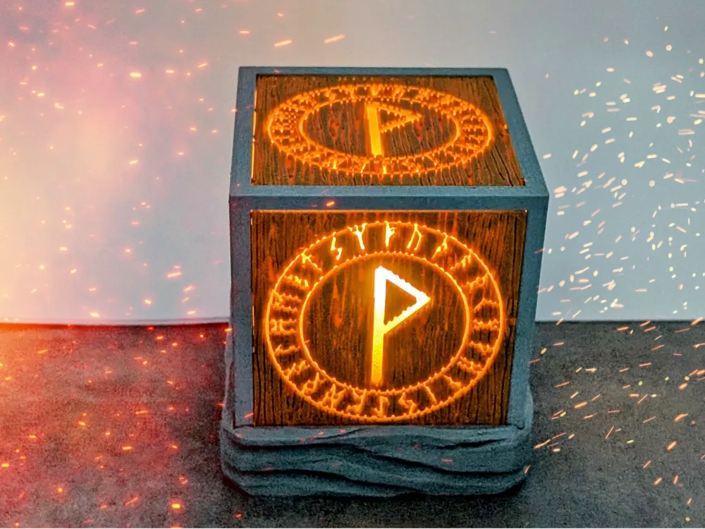 The Rune Cube Lantern ( Tealight ) by MasterFedi MakerWorld: Download ...
