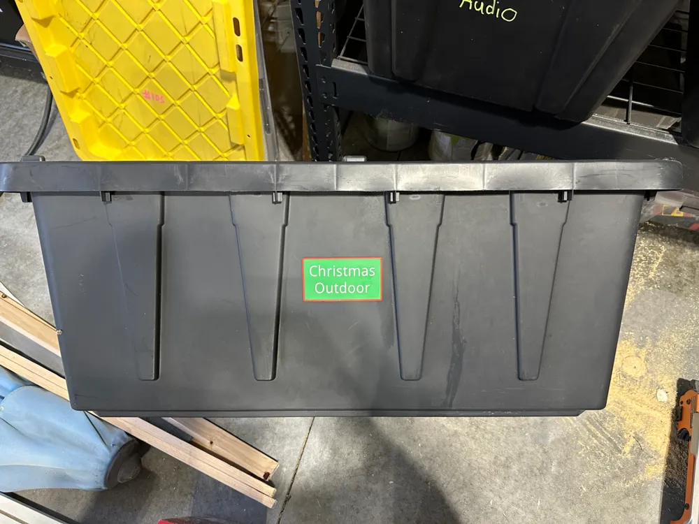 Storage Bin Tote Labels/Tags - Christmas Cords, Lights, Decor ...